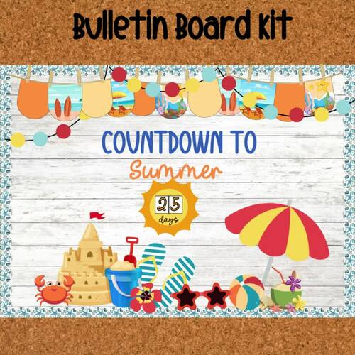 Summer Countdown Bulletin Board Kit End of the Year Bulletin Board ...