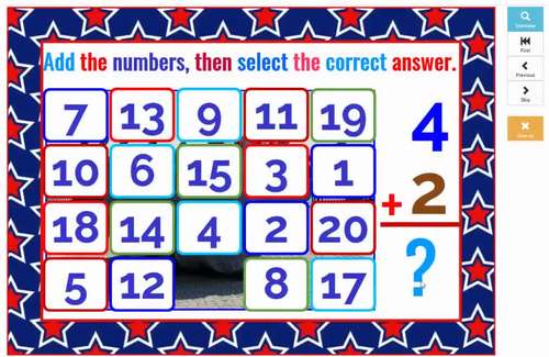 #TOAST23 Veterans Day Math Mystery Picture Addition to 20 Boom Cards