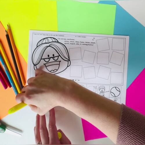 Speech Therapy Articulation Activity No Prep! There was an Old Lady Craft