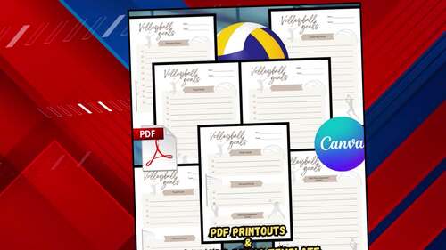 Volleyball Goals Sheet Bundle | 7 Printable PDF Goal Trackers ...