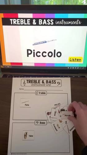 Treble & Bass Instrument Sort - Hands-on Music Listening Activity