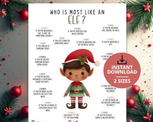 Who Is Most Like an Elf Christmas Game | Fun Holiday Party Game for ...