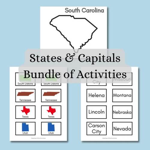 Bundle of US States & Capitals Games and Coloring Pages | TPT