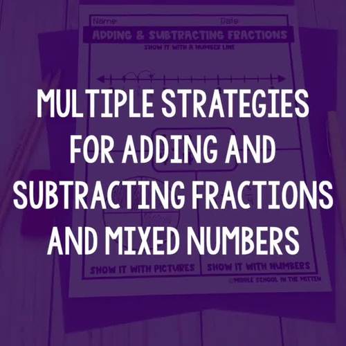 Add & Subtract Fractions & Mixed Number Strategy Printable Intervention ...