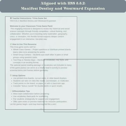 Manifest Destiny & Westward Expansion • Puzzle Pack — HSS 8.8.2 | TPT