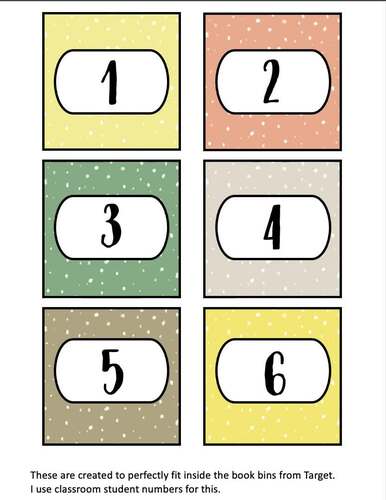 Book Bin Cubby Labels- Student Cubby Numbers -Pastel Floral Theme
