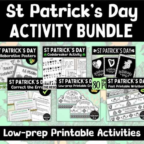 St Patrick's Day BUNDLE of Themed Activities Including Codebreakers and ...