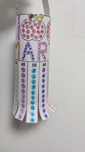 100 Days Smarter Windsock with Dots Craft Q Tip Painting Art Math PRESCHOOL