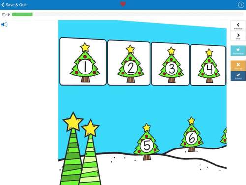 Missing Numbers 1-10 Christmas Trees Digital Boom Cards™ for December