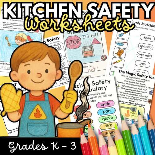 Kitchen Safety Worksheets | K-3 Kitchen Safety Activities Printable ...