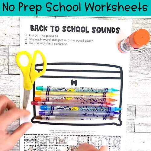 Back to School Speech Therapy Craftivity l No Prep Articulation Worksheets