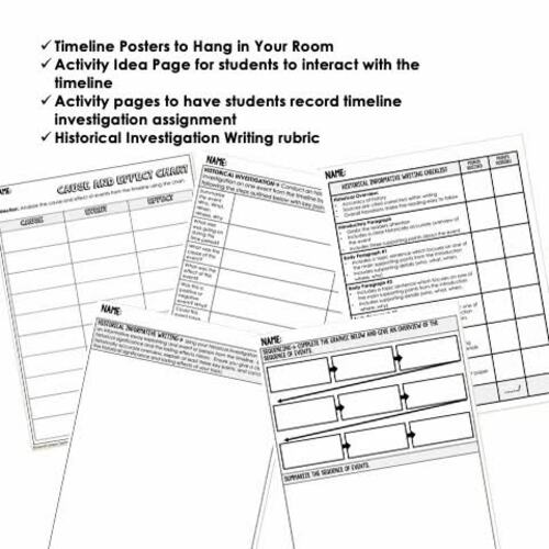 Earth Day Timeline Posters and Activity Pages by Learned Lessons LLC