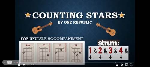 Counting Stars Ukulele Chord Accompaniment Play Along Video | TPT