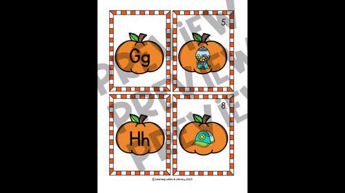 Pumpkin Beginning Sound Matching Set #1 Initial Sound Letter ...