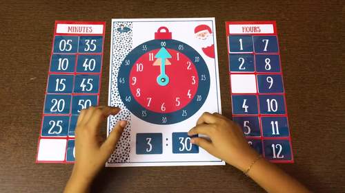Christmas theme Interactive clock for telling time Analogue and Digital ...