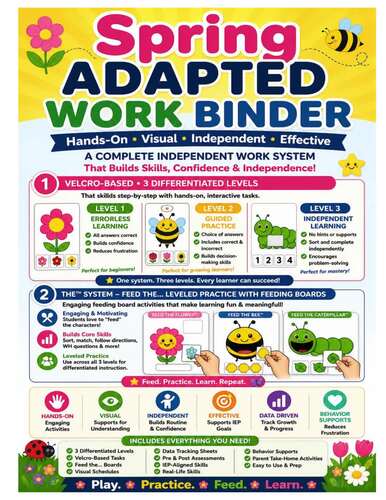 Adapted Work Binder for Life Skills, Special Ed., Sorting Activities ...
