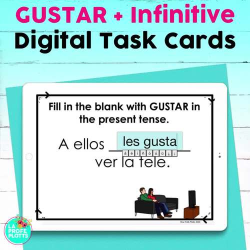 GUSTAR and Infinitive Spanish BOOM CARDS | Digital Task Cards | TPT