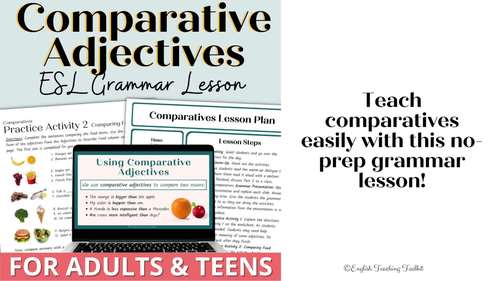 Adult ESL English Grammar Lesson Plan & Activities - Comparative Adjectives