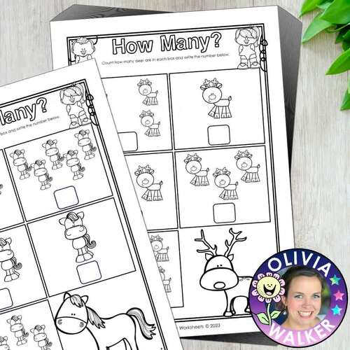 How many? Numbers to Five, Count and Write Worksheets Kindergarten, Pre ...