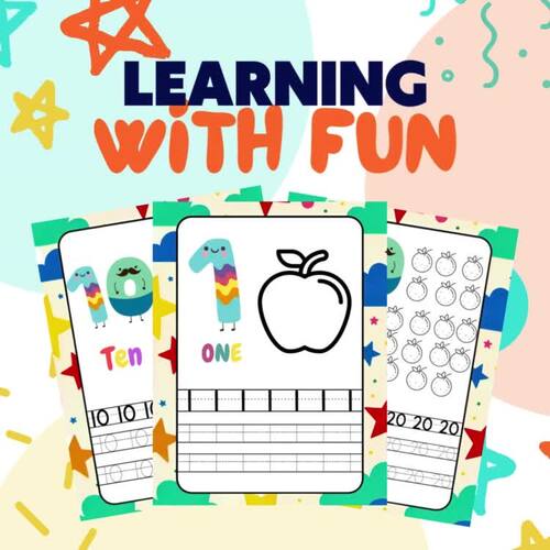 Number Tracing Worksheets 1-20 – Math Counting, Coloring & Writing