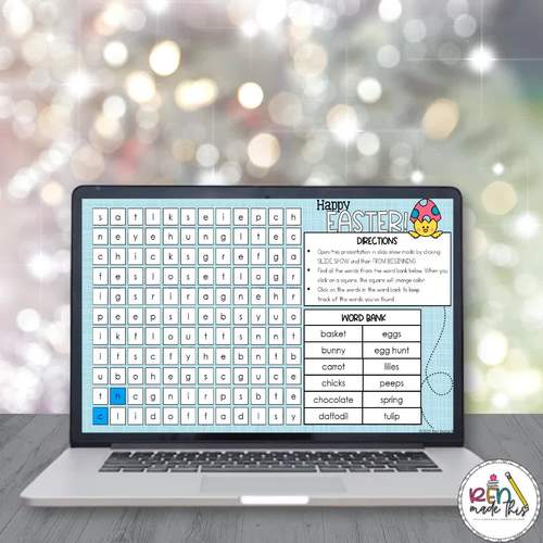 Easter Activities | Digital Word Search | Early Finishers Game by Ren ...