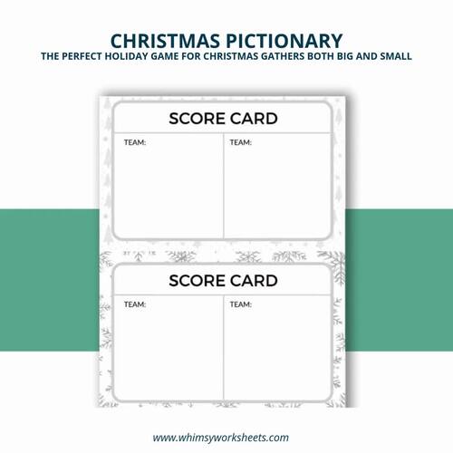 Christmas Pictionary Printable Game for Kids & Adults | 75 Holiday Prompts