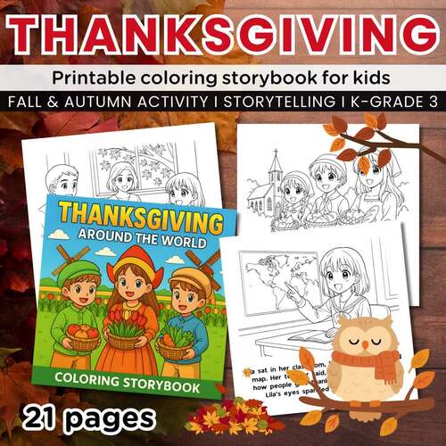 Thanksgiving Around the World Coloring Storybook, Fall Storytelling ...