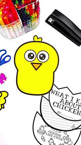 Spring Chick Craft Chicken Life Cycle Science Writing Phonics or Math ...