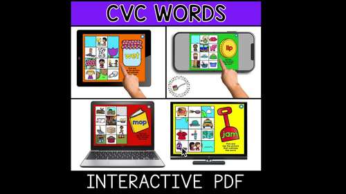 Digital Interactive PDF Games - CVC Words by A Spoonful of Learning