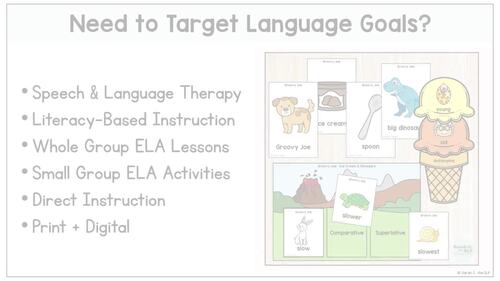 Book Companion for Groovy Joe Ice Cream & Dinosaurs for Speech Therapy