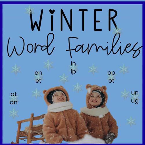 Kindergarten Winter Word Families / Reading / Spelling by Little Finger ...