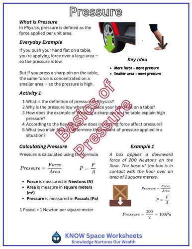Understanding Elementary Pressure: A Physics Concepts and Calculations ...