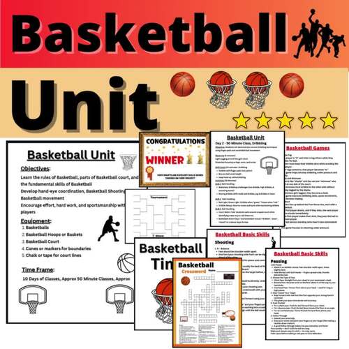 Basketball Unit PE Physical Education Class Lesson Plans Beginner Level ...