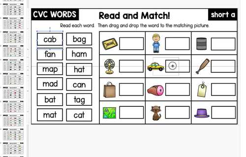 Digital Read and Match CVC Words - Preloaded Google Slides™ | TpT