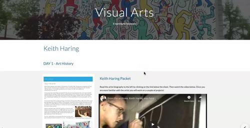 Visual Art Distance Learning Online - Keith Haring - One Week Unit