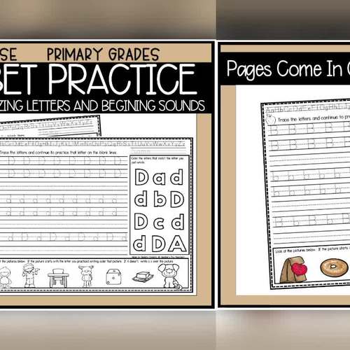 Alphabet Penmanship Worksheets With Beginning Sounds and Identify Letters