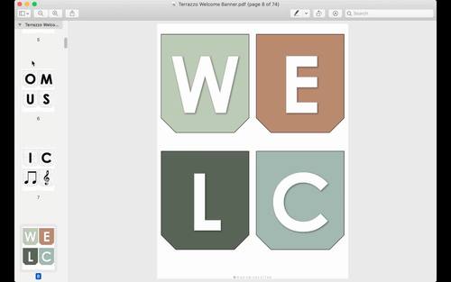 Welcome Banner & Countdown | Terrazzo Music Room Decor by musicpluscoffee