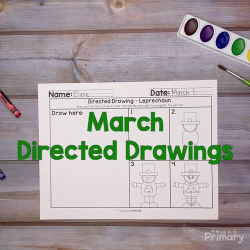 Spring Directed Drawings for March - St Patricks leprechaun, rainbow ...