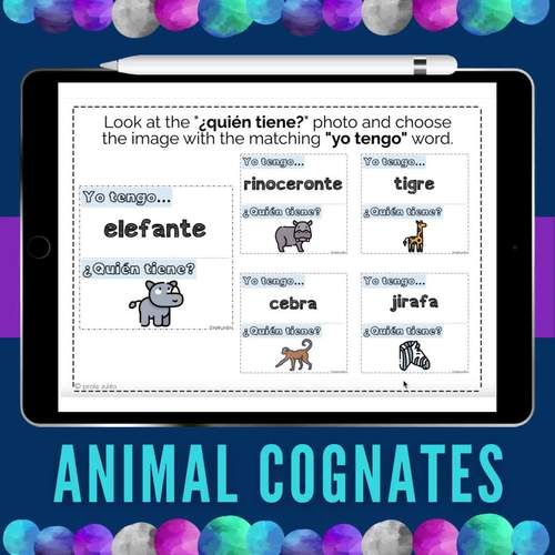 Boom Cards | Spanish Animal Cognates | Yo Tengo, Quién tiene? I have ...