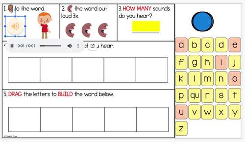 CVC FLASH WORDS Word Mapping for Google Classroom Science of Reading