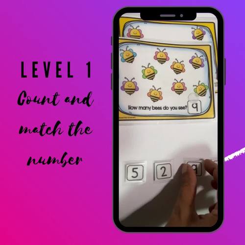 Counting Objects to 20 Task Cards Scattered Configuration - Differentiated