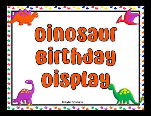 Dinosaur Birthday Display by Cindy's Treasures | TPT