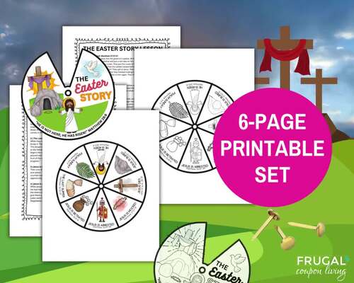Easter Story Wheel Printable, He is Risen Sunday School Easter Craft ...