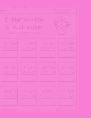 Fall Math 6 Digit Addition & Subtraction Mix With & Without Regrouping ...