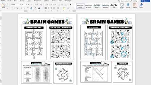 6th/7th/8th Grade Fun Math Worksheets Winter Puzzles Logic | Maze ...