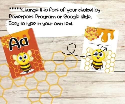 Alphabet Posters Editable BEE Themed, ABC Poster Classroom Decor