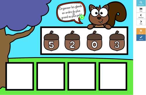 French Boom Cards - Ordering Numbers #0-6 by Fun in French Immersion