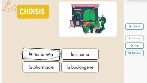 French Shops Shopping BOOM CARDS Magasins En Ville | Places in town SET 2