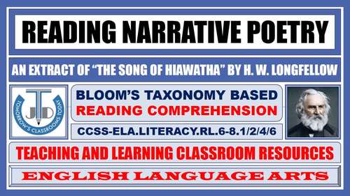 READING A NARRATIVE POETRY: THE SONG OF HIAWATHA - WORKSHEETS WITH ANSWERS