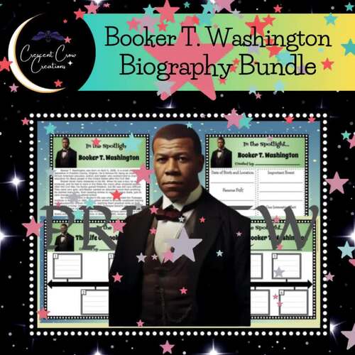 Black History Booker T. Washington Biography Bundle Research Project